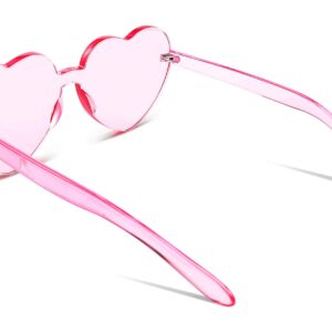 FEISEDY Thick Heart Sunglasses Rimless Heart Shaped Sun Glasses Women Fashion Love Glasses B2419