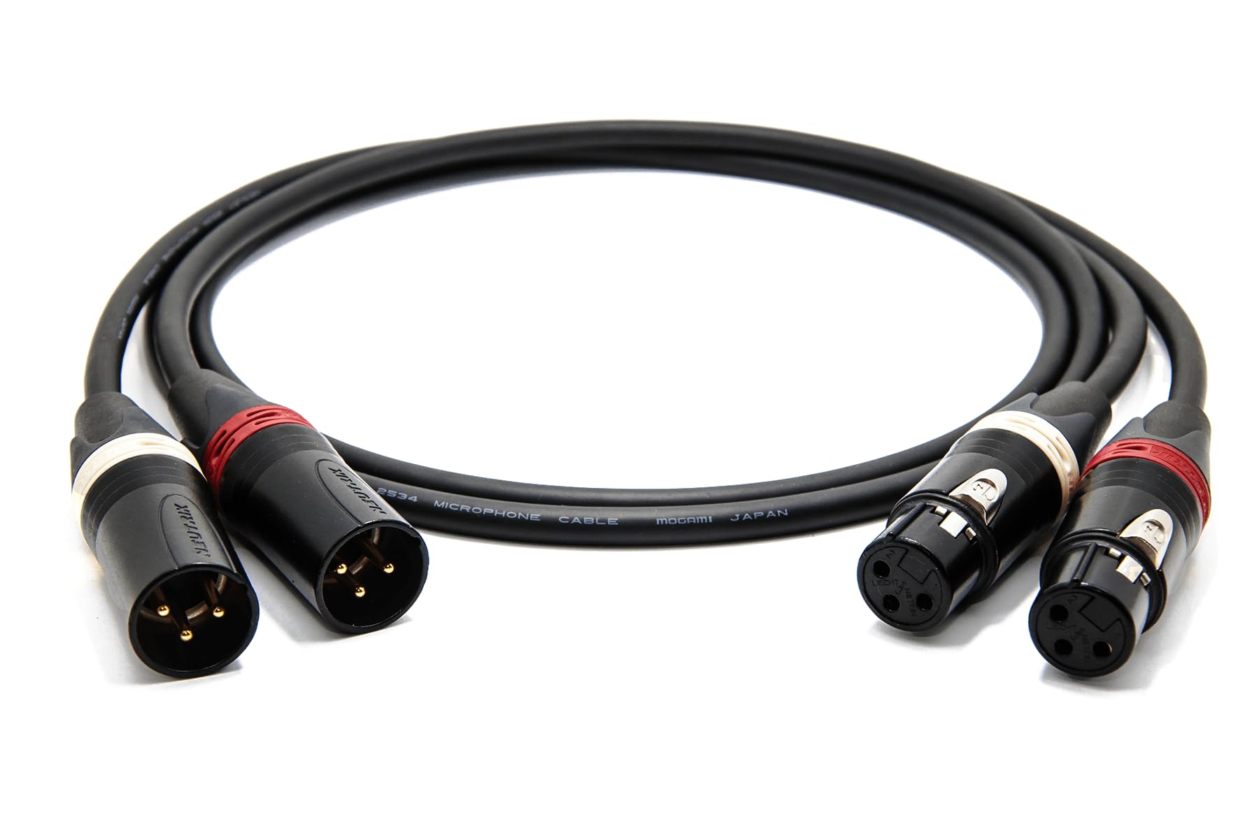 enoaudio Mogami 2534 Quad Pair (L,R) Cable | Neutrik XLR Female - XLR Male | HiFi - 16.40 ft / 5.0 m