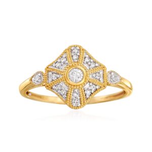 ross-simons 0.13 ct. t.w. diamond ring in 14kt yellow gold. size 7