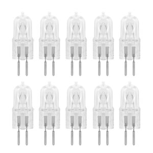 10 pack gy6.35 12 volt clear dimmable t4 q35/gy6.35/cl/12v 35 watt 35w halogen light bulb under cabinet type jc lighting kitchen low voltage landscaping lighting fixture landscape g6.35 12v bi-pin