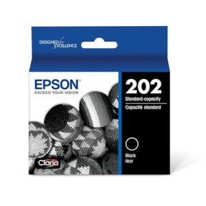 epson 202 claria ink standard capacity black cartridge (t202120-s) works with workforce wf-2860, expression xp-5100