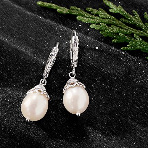 Ross-Simons 10-11mm Cultured Pearl Drop Earrings in Sterling Silver