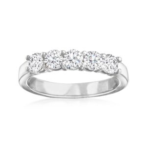 ross-simons diamond 5 stone ring in 14kt white gold