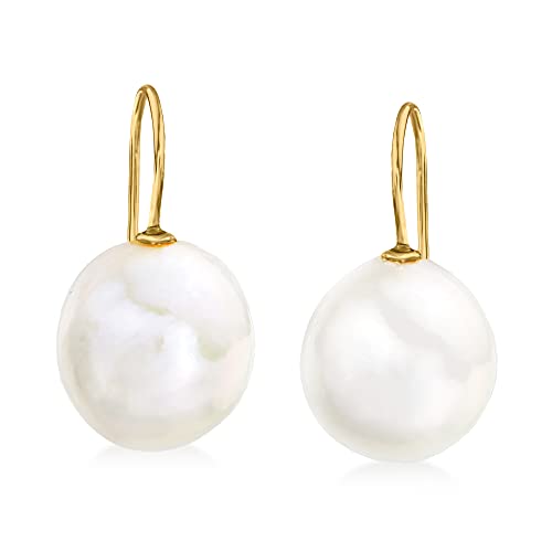 Ross-Simons 11-12mm Cultured Baroque Pearl Drop Earrings in 14kt Yellow Gold