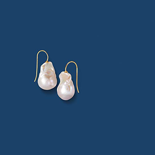 Ross-Simons 11-12mm Cultured Baroque Pearl Drop Earrings in 14kt Yellow Gold