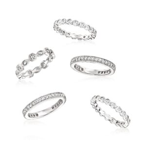 Ross-Simons 2.50 ct. t.w. CZ Jewelry Set: 5 Eternity Bands in Sterling Silver. Size 9