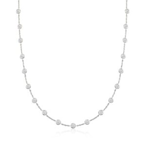 ross-simons 10.50 ct. t.w. bezel-set cz station necklace in sterling silver. 18 inches