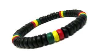 rasta bracelet wood bracelet beaded bracelet - rasta bracelet cotton handmade reggae jewelry boho