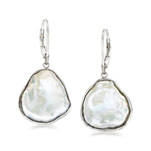 ross-simons 15-17mm cultured baroque keshi pearl drop earrings in sterling silver