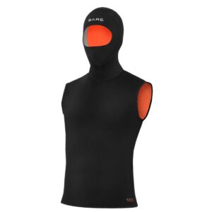 bare 5/3mm women's ultrawarmth hooded vest: wear inside or outside your wetsuit - black, 06