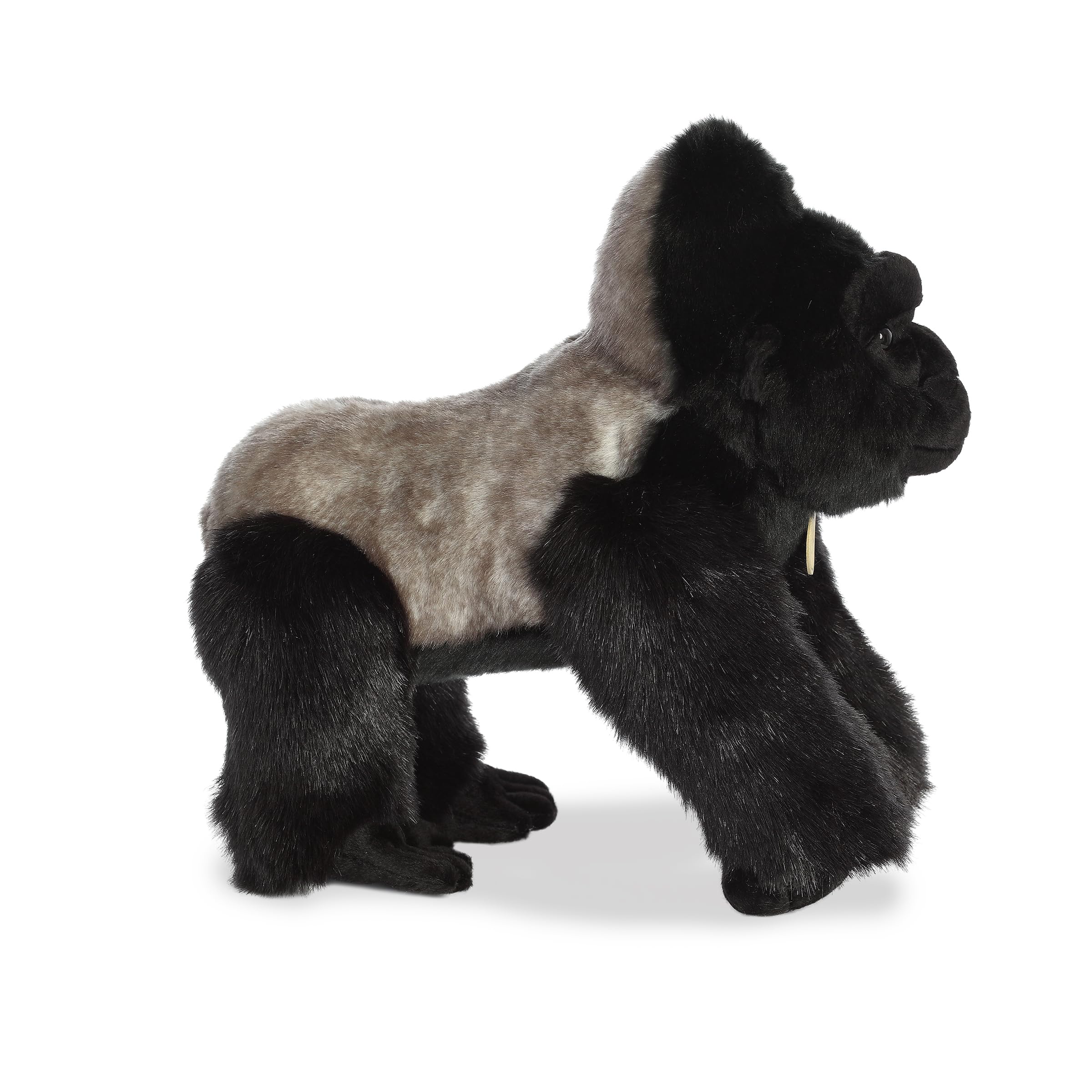 Aurora® Realistic Miyoni® Silverback Gorilla Stuffed Animal - Lifelike Detail - Cherished Companionship - Black 13 Inches