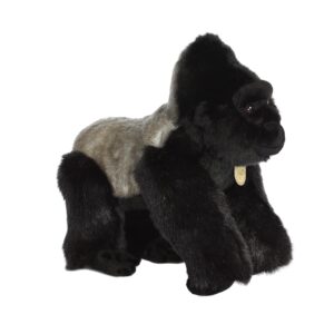 Aurora® Realistic Miyoni® Silverback Gorilla Stuffed Animal - Lifelike Detail - Cherished Companionship - Black 13 Inches