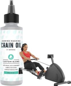 impresa rowing machine chain oil compatible with concept 2, 4 oz, premium custom-formulation for exercise rower chains, compatible with model d and other major brands, made in usa