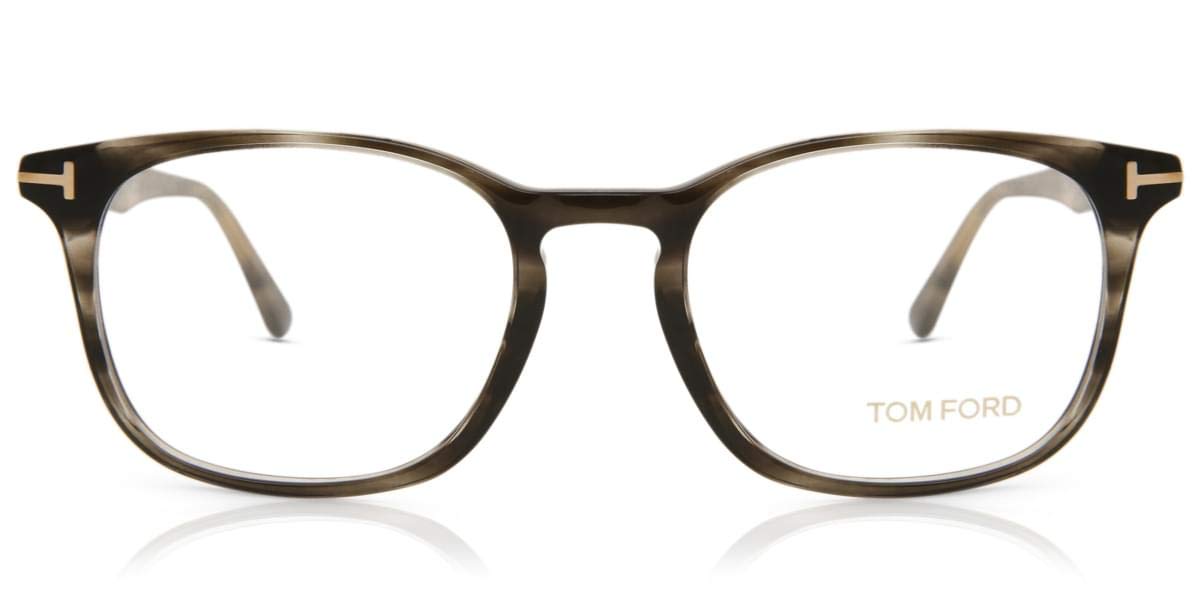 Tom Ford Rectangular Eyeglasses TF5505 005 Striated Gray 52mm FT5505