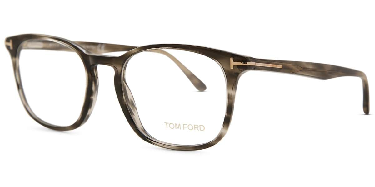 Tom Ford Rectangular Eyeglasses TF5505 005 Striated Gray 52mm FT5505