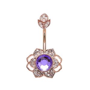 rose gold antique georgian flower wildklass belly button ring