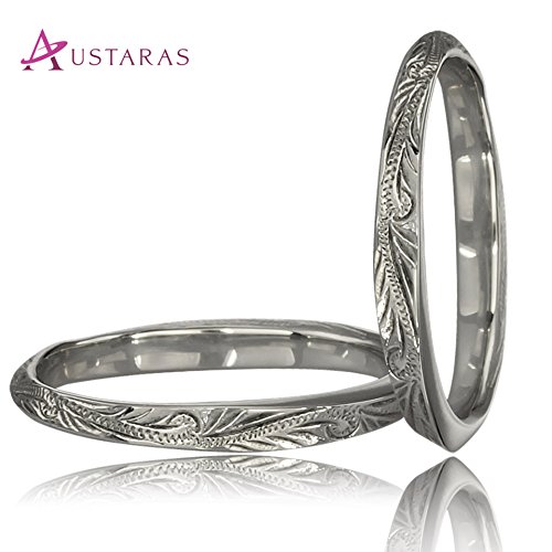 Hawaiian Ring by Austaras - Light Ring for Women - Stainless Steel Finger Wedding Band Engagement or Wedding Rings Engraved with Hibiscus Flower Hypoallergenic Jewelry Size 7.5