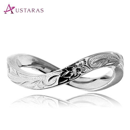 925 Sterling Silver Ring by Austaras - Light Ring for Women - Stainless Steel Finger Wedding Band Engagement or Wedding Hawaiian Rings Engraved with Hibiscus Flower Hypoallergenic Jewelry Size 6.5