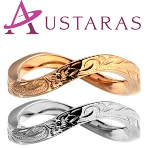 925 Sterling Silver Ring by Austaras - Light Ring for Women - Stainless Steel Finger Wedding Band Engagement or Wedding Hawaiian Rings Engraved with Hibiscus Flower Hypoallergenic Jewelry Size 6.5