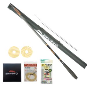 keiryu rod co. t100 rod. telescopic 17.7 ft. keiryu fly fishing rod. perfect for euro nymphing, dry flies, and weighted rigs. high performance im carbon rod and starter kit.