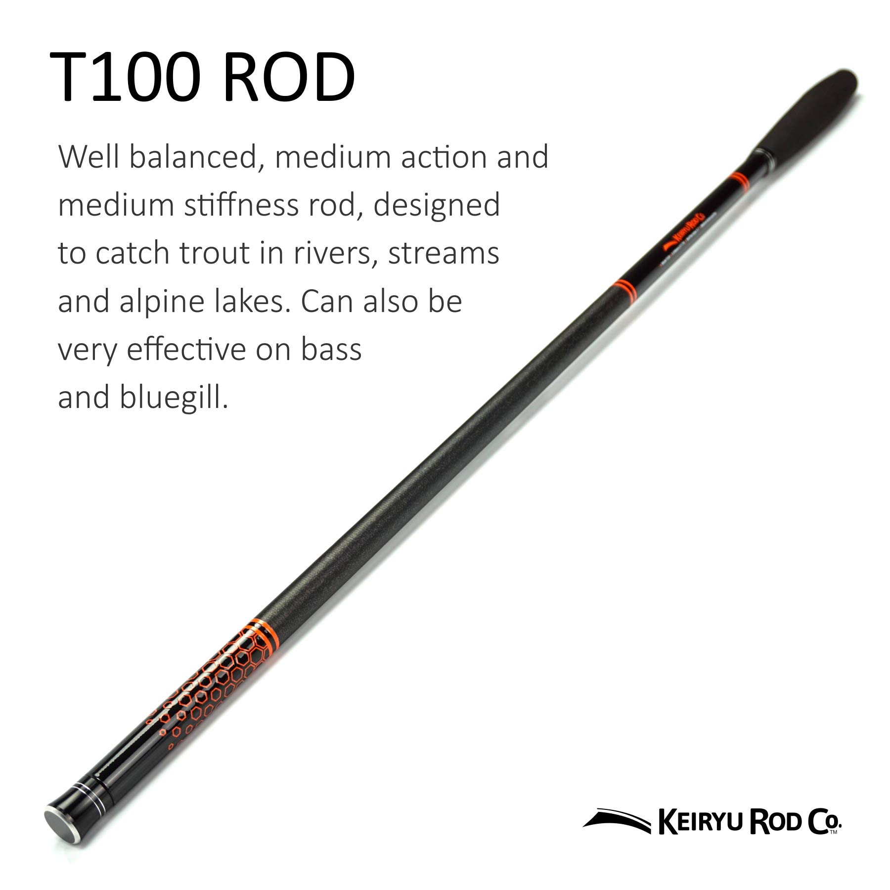 Keiryu Rod Co. T100 Rod. Telescopic 17.7 ft. Keiryu Fly Fishing Rod. Perfect for Euro Nymphing, Dry Flies, and Weighted Rigs. High Performance IM Carbon Rod and Starter Kit.