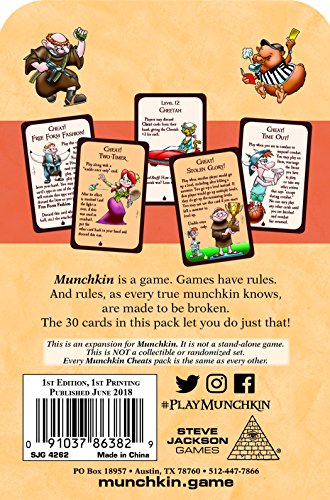 Steve Jackson Games Munchkin Cheats Card Game (Mini-Expansion) | 30 Cards | Card Game for Adults, Kids, & Family | Fantasy Adventure Roleplaying Game | Ages 10+ | 3-6 Players | Avg Play Time 120 Min