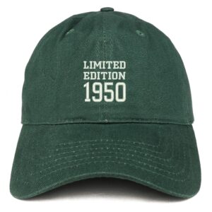 trendy apparel shop limited edition 1950 embroidered birthday gift brushed cotton cap - hunter