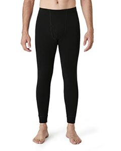 lapasa men's 100% merino wool underwear base layer lightweight thermal pants activewear long john bottom warm soft winter m30 medium black