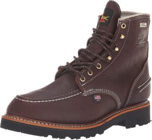 thorogood 1957 flyway series 6” waterproof moc toe hunting boots for men - premium full-grain leather boots with slip-resistant maxwear 90 heel outsole for upland hunting - 10.5 m us