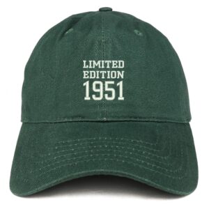 trendy apparel shop limited edition 1951 embroidered birthday gift brushed cotton cap - hunter