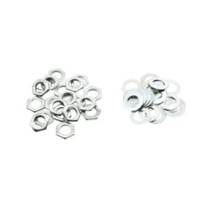 dopro 20pcs zinc metric m8 guitar pots nuts and washers for 24mm large metric pots