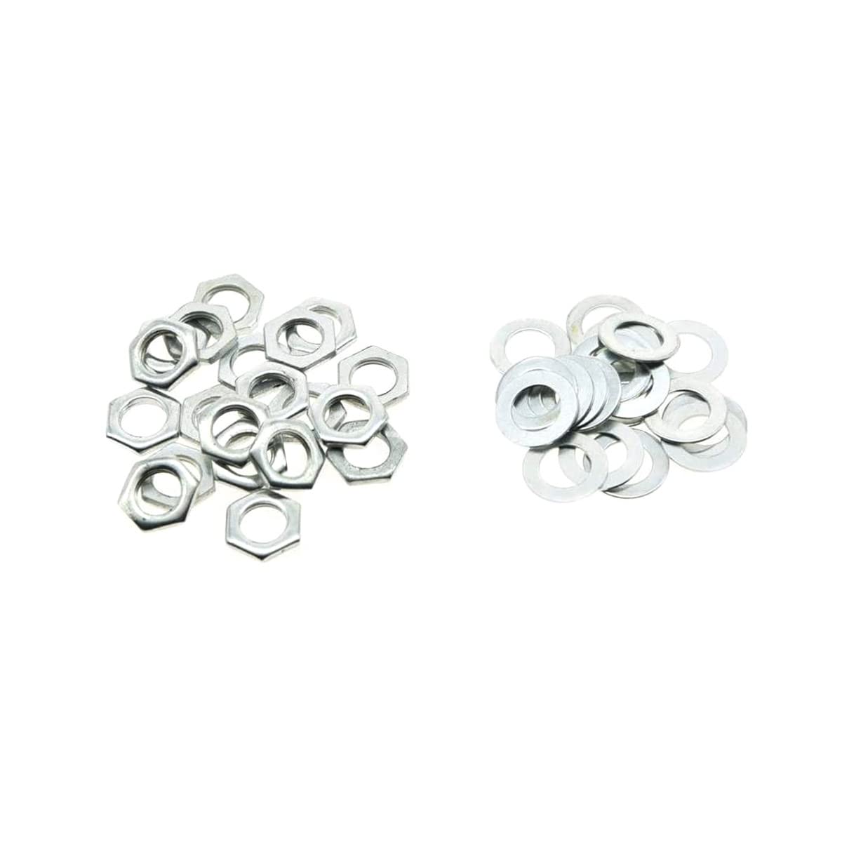 Dopro 20pcs Zinc Metric M8 Guitar Pots Nuts and Washers for 24mm Large Metric Pots