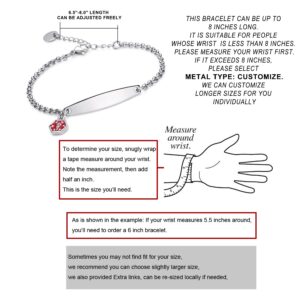 LinnaLove Simple Rolo chain Medical id bracelet for Women TYPE 2 DIABETES Bracelets