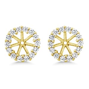 gem stone king 18k yellow gold plated silver earring jackets fits 5mm round studs