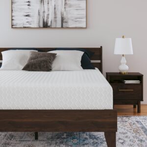 signature design by ashley california king size chime 10 inch medium firm memory foam mattress with green tea & charcoal gel