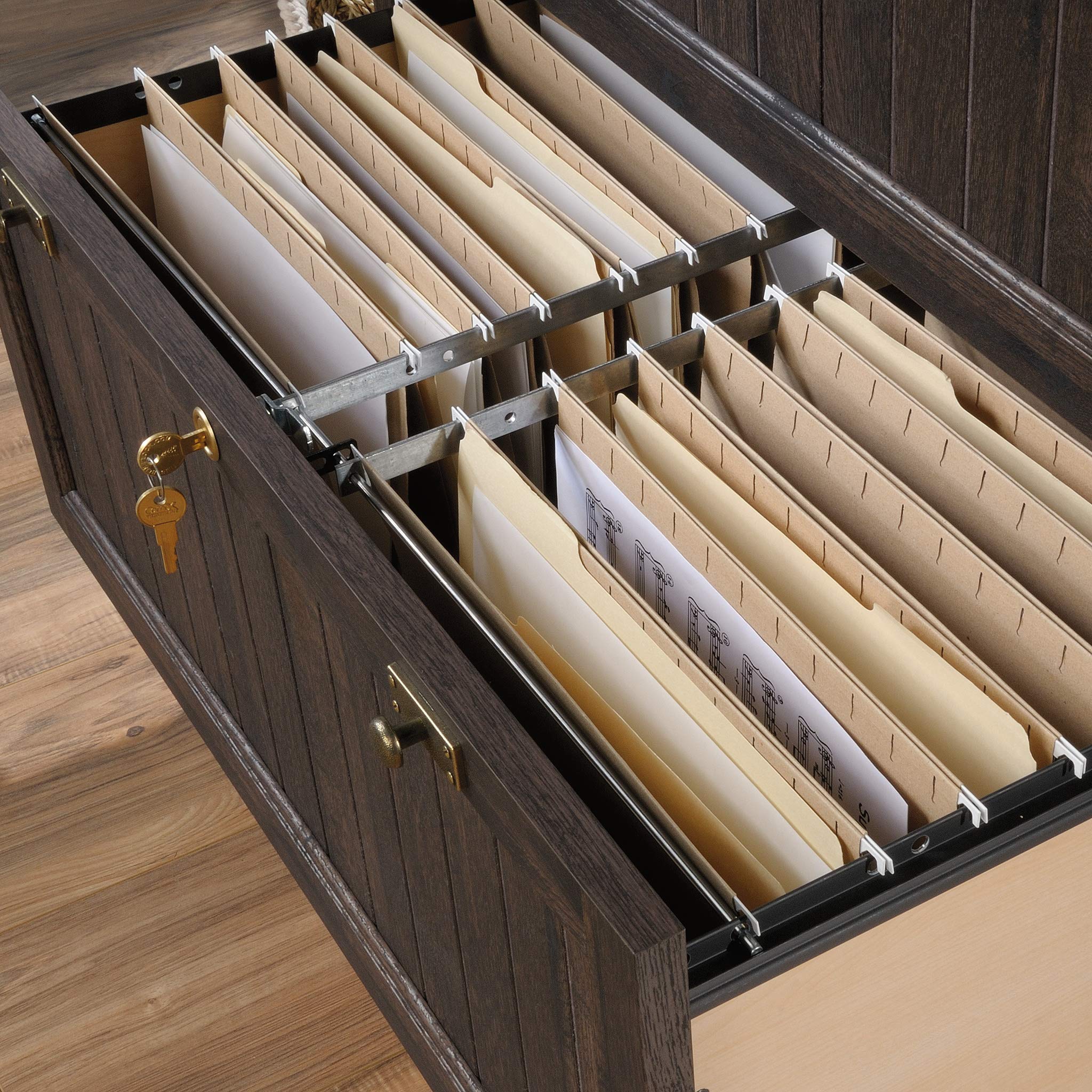 Sauder Costa Lateral File, Coffee Oak finish