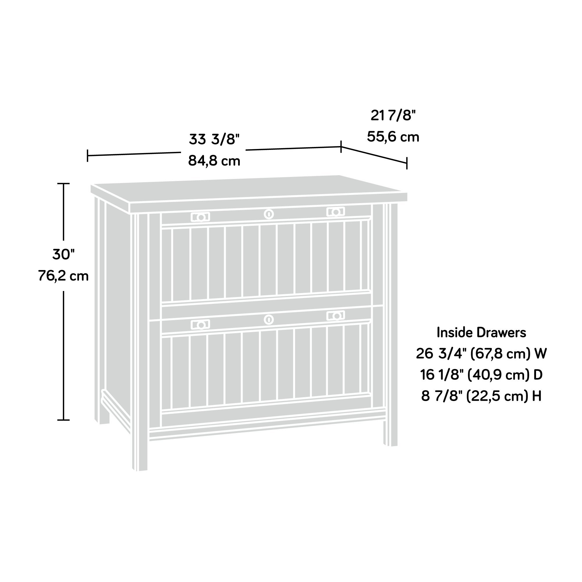 Sauder Costa Lateral File, Coffee Oak finish