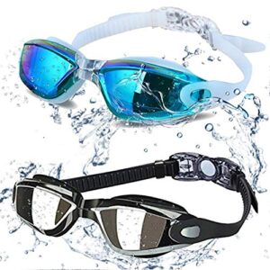 allpaipai swim goggles - swimming goggles,pack of 2 professional anti fog no leaking uv protection wide view swim goggles for women men adult youth kids