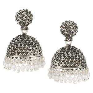 efulgenz silver tone jhumka earrings for women oxidized indian earrings boho oxidized traditional temple jhumka jhumki earrings for women indian oxidized jewelry