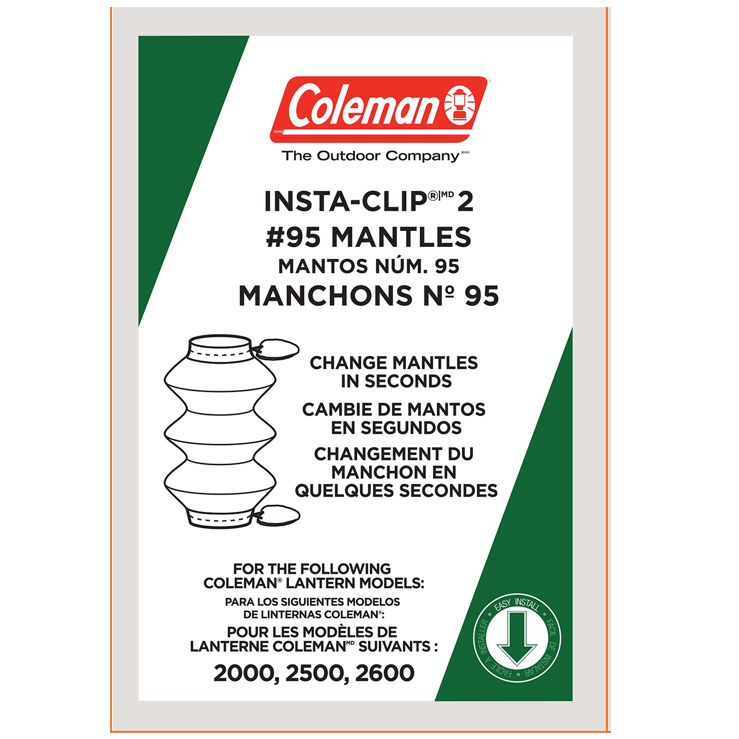 Coleman #95 Insta-Clip Accordion Shape Mantle 2-packs of 2 (4 Total Mantles)