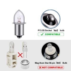 JOMITOP 18v Led Flashlight Bulb Led Upgrade Bulb for 19.2v 6v 9v 12v 24v Volt 6-24 V Bulb Replacement for Maglight Flashlight