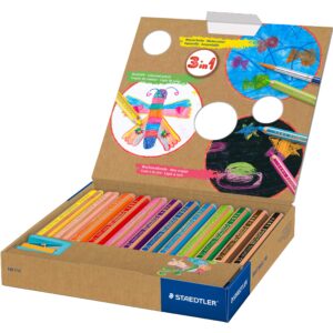 STAEDTLER Noris junior 3-in-1 colouring pencil pack of 12 assorted colours + sharpener