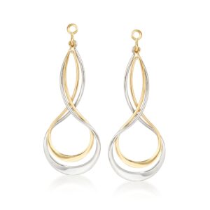 ross-simons sterling silver and 14kt yellow gold earring jackets