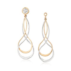 Ross-Simons Sterling Silver and 14kt Yellow Gold Earring Jackets