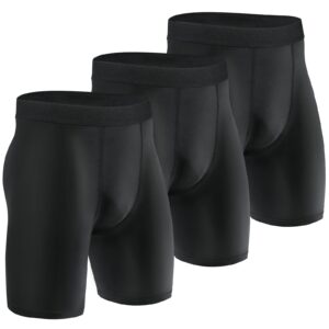 niksa 3 pack compression shorts men quick dry black performance athletic shorts-l