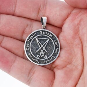 925 Sterling Silver Baphomet Sigil of Lucifer Satanic Seal of Satan Excelsi Pendant