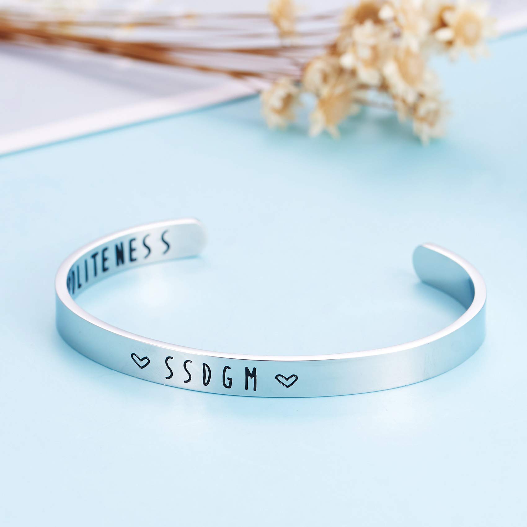 LParkin SSDGM True Crime Gifts Bracelets My Favorite Murder Murderino Stay Sexy Don't Get Murdered Cuff Bracelet Feminist Gift (Cuff)