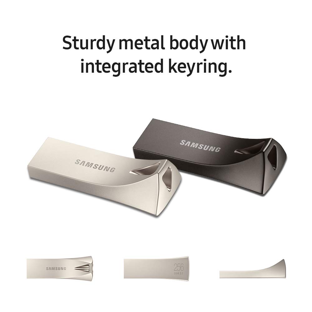 SAMSUNG BAR Plus 256GB - 400MB/s USB 3.1 Flash Drive Champagne Silver (MUF-256BE3/AM)