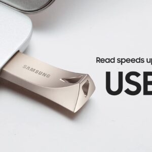 SAMSUNG BAR Plus 256GB - 400MB/s USB 3.1 Flash Drive Champagne Silver (MUF-256BE3/AM)