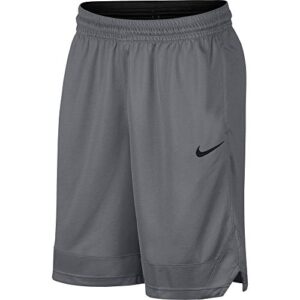 nike dri-fit icon, men's basketball shorts, athletic shorts with side pockets, cool grey/cool grey/black, xl